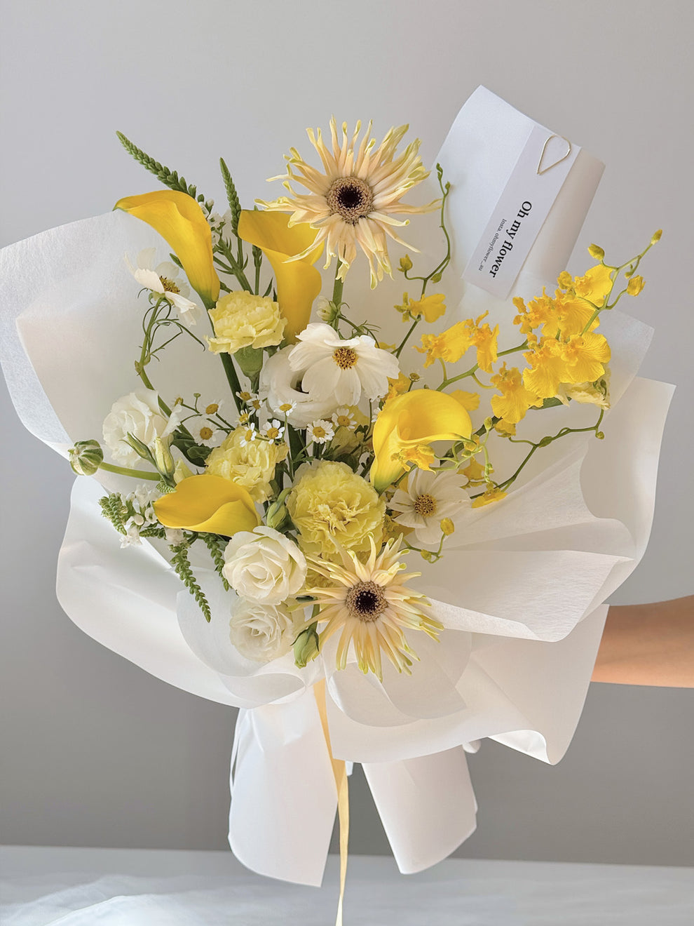 Yellow White Flower Bouquet – Oh my flower